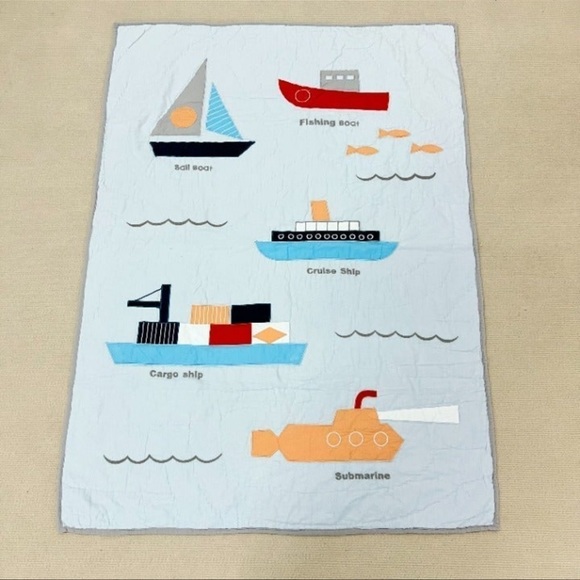 Bedding | Handmade Boats Embroidery Babytoddler Cotton Crib Quilt Hand ...